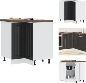 vidaXL Küchen-Eckunterschrank Lucca Schwarz Holzwerkstoff - Kücheneckunterschrank - Kücheneckunterschränke - Eckunterschrank - Küchen-Eckunterschrank