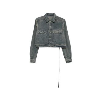 Rick Owens Cape-&Auml;rmel Cropped Hemdjacke - - Jackets - Damen - Blau - M
