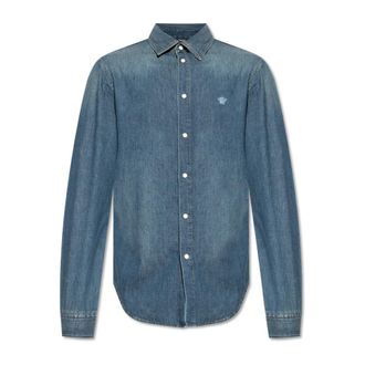 Versace Denim Hemd - - Shirts - Herren - Blau - 2XL