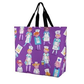 Generic Motif Infirmi&egrave;re Violet Sac Fourre-Tout D&eacute;contract&eacute; Sacs R&eacute;utilisable Sac A Main Femme Pour Gym Travail Voyage