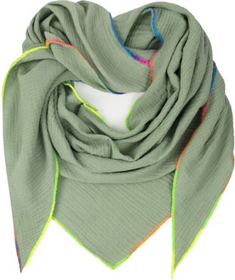 Glamexx24 Gloop Damen XXL Dreieckstuch Halstuch Baumwolle Musselin Schal Poncho Ohne Kratze an Haut Hergestellt in Italien 135 cm&times;135 cm&times;220 cm