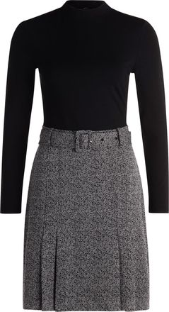 Zero Damen Minikleid 2 in 1 Optik Fischgr&auml;tenmuster 44, Patch BlackCream