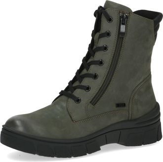 Caprice Damen Winterstiefeletten zum Schn&uuml;ren aus Leder Wasserabweisend, Gr&uuml;n (Khaki Comb), 36 EU