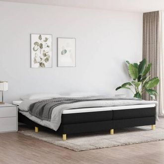 vidaXL Sommier &agrave; ressorts de lit Noir 200x200 cm Tissu