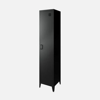 Sweeek Armoire Chambre en Acier Noir. 4 espaces de Rangement. casier