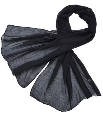 Miobo Loop Schal Crinkle Schal Halstuch Unifarbe 70 x 180cm Fr&uuml;hling Sommer Herbst Offen Schwarz