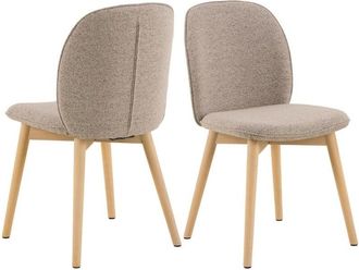 Hellin Chaises scandinaves en tissu bouclette (lot de 2) - ALIX