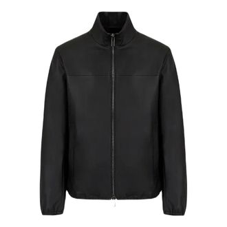 Emporio Armani Homme, Vestes, Noir, Taille: 2XL Veste zipp&eacute;e en cuir