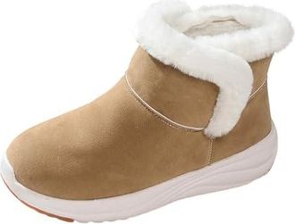 Generic Bottes de neige d&eacute;contract&eacute;es et confortables pour femme - Couleur unie - Bout rond - Doublure en fausse fourrure - Semelle &eacute;paisse - Confortables - C