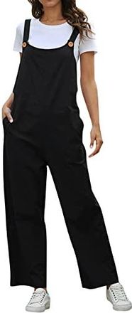 Generic Combinaison Sexy Femme - Combinaison Femme Solide RéTro DéContracté Poche Longue Jambe Large Combinaison Femme à Lacets Combinaison Jetable Peinture