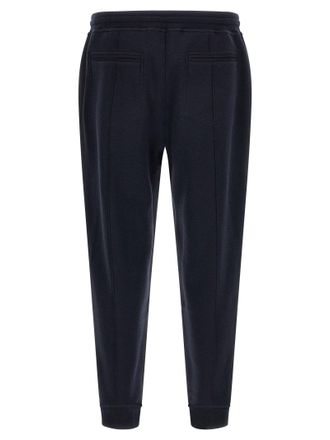 Brunello Cucinelli Cotton, Cashmere and Silk Blend Joggers - Navy