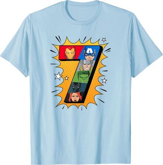 MARVEL Avengers Comic Super Heroes 7th Birthday T-Shirt T-Shirt