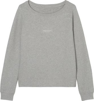 Marc O'Polo Damen Sweatshirt aus Bio-Baumwolle Relaxed Fit, Grau (Mid Stone Melange), XXS