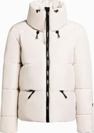 Khujo Damen Winterjacke Flaire kurze Steppjacke hoher Stehkragen (DE/NL/SE/PL, Alphanumerisch, XL, Regular, Regular, Greige)