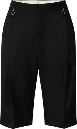 Elisabetta Franchi Femme, Shorts, Noir, Taille: 40 FR Bermudas de lana fria