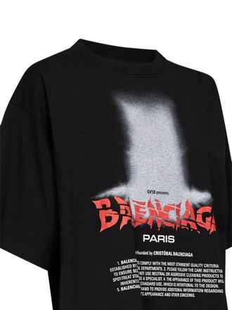 Balenciaga Womens T-Shirt The Door Black Cotton T-Shirts & Jerseys
