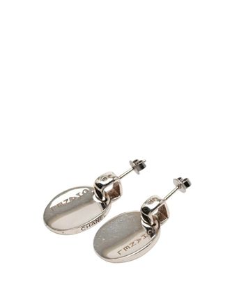 Chanel 2010-2020 Sterling Silver Logo Push Back earrings - Silber