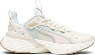 Puma Softride Sway Baskets de course &agrave; pied &agrave; lacets Blanc cass&eacute;, Neige alpine/turquoise Surf/Whisp of Pink, 42.5 EU