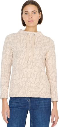 Cecil Jacquard Funnel Neck Shirt Pearl beige XXL