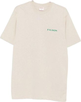 Filson Homme, Tops, Blanc, Taille: M T-shirt ras du cou avec poche poitrine