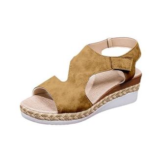 Generic Sandales Femme &eacute;t&eacute; Confortable Orthop&eacute;dique Bout Ouvert Chaussures Antid&eacute;rapant Respirantes Casual Sandales de Plage Leger Boho Platform Sandals, Mode