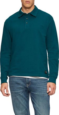 s.Oliver Strukturiertes Langarm-Poloshirt im Relaxed Fit