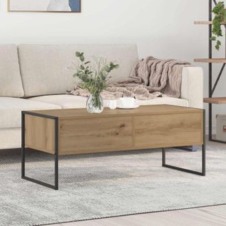 vidaXL vidaXL Table basse Ch&ecirc;ne artisan 100 x 46 x 40 cm Bois ding&eacute;nierie