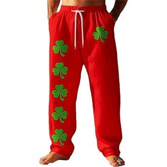 Generic Baggy Pantalon de jogging pour homme avec imprim&eacute; floral Pantalon large Pantalon de surv&ecirc;tement Jambe droite D&eacute;contract&eacute; Pantalon de loisirs Coupe amp