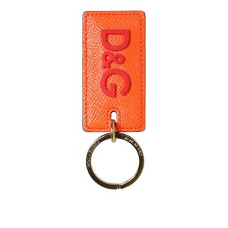 Dolce & Gabbana unisex, Accessoires, Orange, Taille: ONE Size Porte-cl&eacute;s en cuir de veau avec logo et anneau en m&eacute;tal
