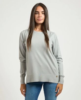 Yes-Zee YES Zee, Femme, Pulls, Gris, Taille: 46 FR Pull Large &agrave; Col Rond