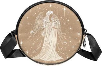 Generic Sac &agrave; bandouli&egrave;re rond rond pour femme, &eacute;l&eacute;gant avec fermeture &eacute;clair, bretelles r&eacute;glables, style d&eacute;contract&eacute;