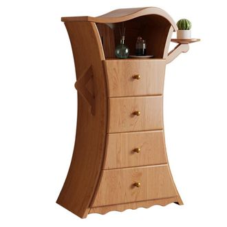 Generic Aufbewahrungsschrank Massivholz Schrank mit Vier Schubladen, Kommode im Vintage-Stil f&uuml;r Eingangsbereiche oder Schlafzimmer (Farbe: Kirschholzfarbe, G