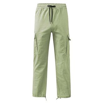 Generic High Street Pantalon ample en popeline pour homme Automne Hiver Pantalon pour loisirs et sport Couleur unie, Vert, 4XL