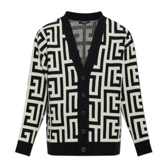 Balmain Kaschmir-Strickjacke mit Monogramm - - Knitwear - Herren - Schwarzk - XL