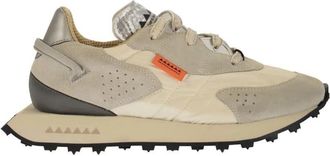 RUN OF Low-Top Sneaker - Vaporix - Suede And Nylon Trainers - Gr. 40 (EU) - in Beige - für Damen