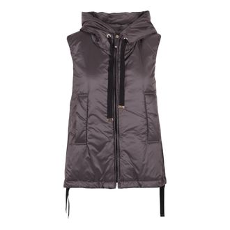 Max Mara Gesteppte Weste mit Kapuze aus wasserabweisendem Canvas - - Jackets - Damen - Grau - XS