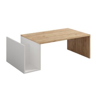 Vicco Couchtisch Avento, Couchtisch mit der Ablage, Goldkraft Eiche/Wei&szlig;, 100 x 50 cm