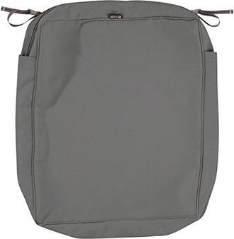 Classic Accessories Montlake Wasserabweisender 63,5 x 68,9 x 12,7 cm, rechteckiger Sitzbezug für draußen, Sitzkissen, Stuhlkissen, Stuhlkissen, Hellgrau