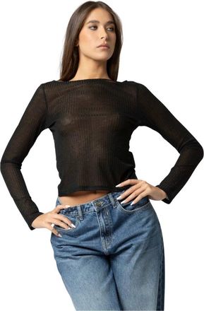 Kocca Femme, Tops, Noir, Taille: 44 FR T-shirt chic semi-transparent &agrave; manches longues