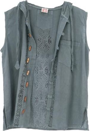 Guru Shop Chemise naturelle dInde, haut &agrave; capuche - Gris colombe - Pour homme - Coton - Taille : L, gris tourterelle, XL