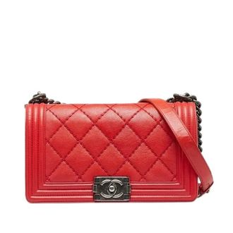 Chanel Sac bandouli&egrave;re Boy Flap Pre-owned - Femme - Pre-owned - Rouge - Taille: ONE Size