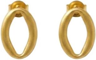 Dansk Copenhagen Sigrid Waterproof 18K Gold Plated Post Earring - Brushed Stainless Steel - - Accessories - Damen - Gelb - ONE SIZE