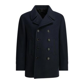 Tom Ford Doppelreihiger Woll-Peacoat - - Coats - Herren - Blau - XL