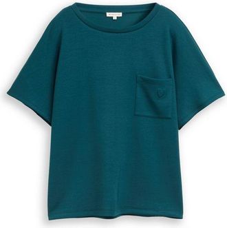 Tom Tailor T-Shirt T-Shirt Loose Fit Scuba T-Shirt mit Brusttasche