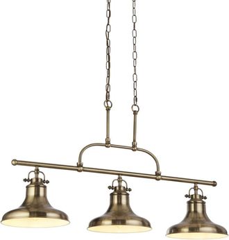 Searchlight Searchlight - Suspension barre dallas 3L industrial m&eacute;tal laiton antique E27 3x60w max, Longueur 96cm
