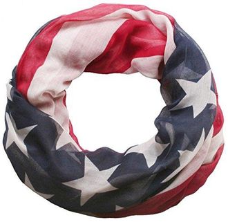 styleBREAKER Écharpe tube snood style drapeau USA, étoiles et rayures, Stars and Stripes, foulard, unisexe 01014034, Variante:Loop/Echarpe tubulaire