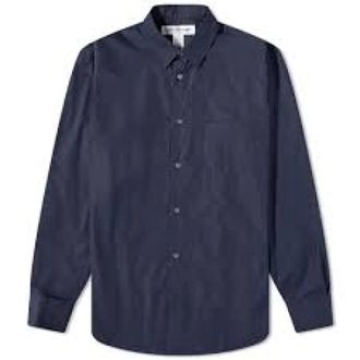 Comme Des Gar&ccedil;ons Navy Langarmhemd mit Brusttasche - - Shirts - Herren - Blau - M