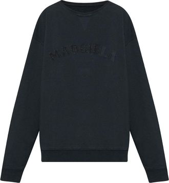 Maison Margiela Sweatshirt mit Logo-Stickerei - Schwarz