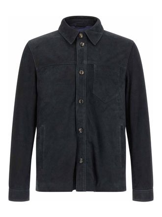 Pal Zileri Blouson En Cuir - Bleu