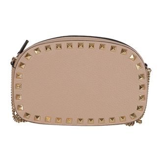 Valentino Garavani Femme, Sacs, Beige, Taille: ONE Size Sac bandoulière clouté avec chaîne en métal